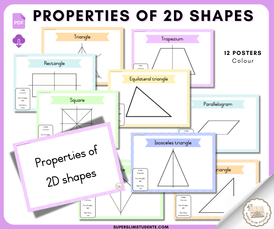 Properties of 2D Shapes [Choose Language] – Super Slim Studente