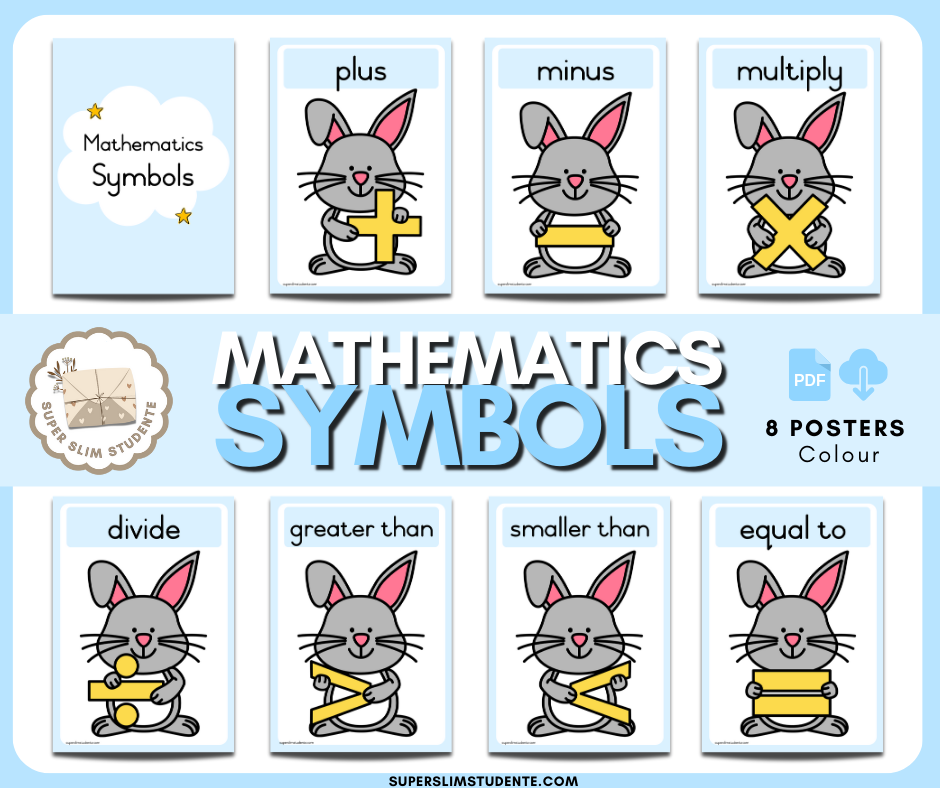 Mathematics Symbols: Bunnies [Choose Language] – Super Slim Studente