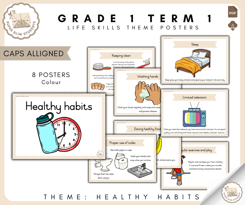 Grade 1 Term 1: Healthy Habits [Choose Language] – Super Slim Studente