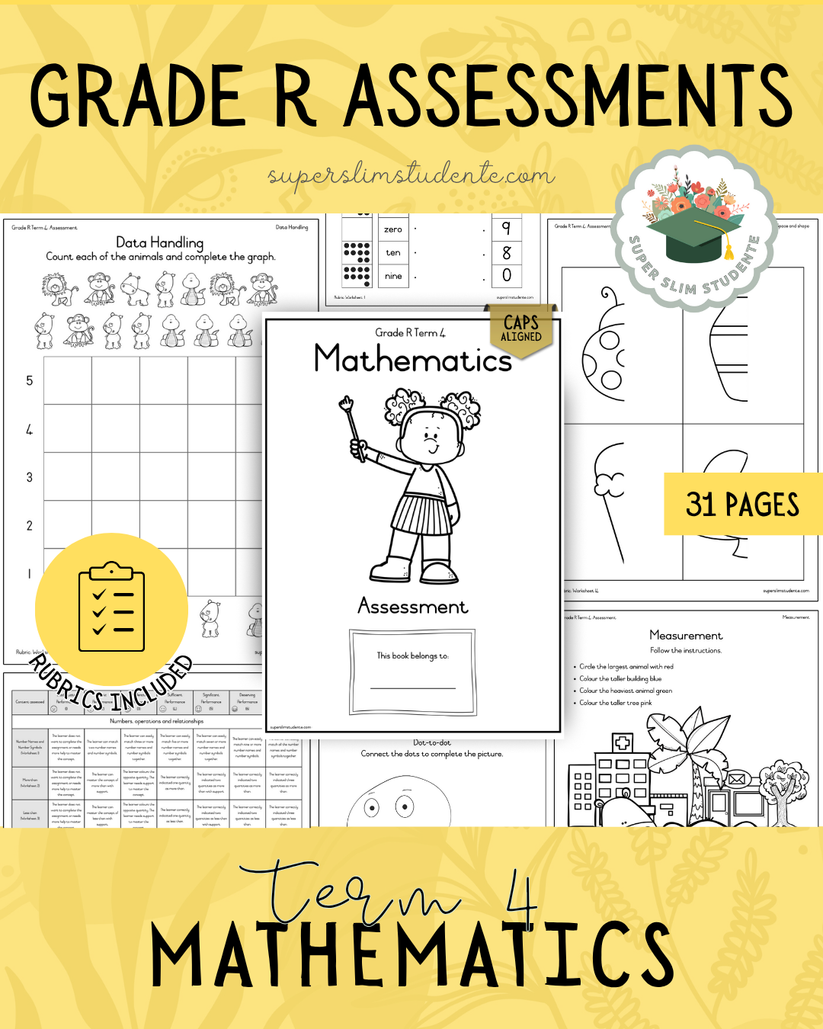 Grade R Term 4: Mathematics Assessments [Choose Language] – Super Slim ...