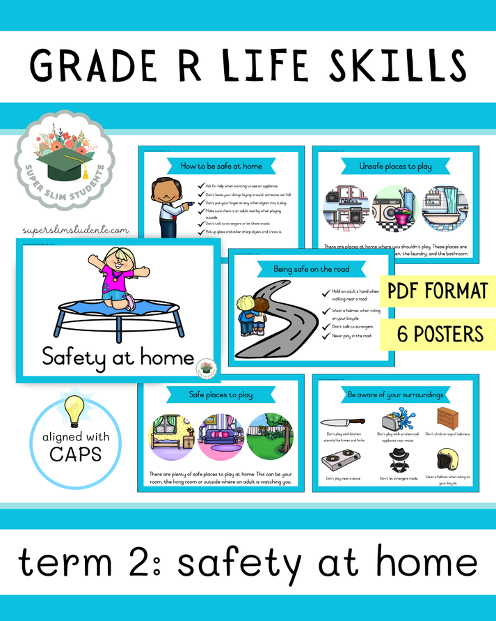 Grade R Term 2: Safety At Home [Choose Language] – Super Slim Studente