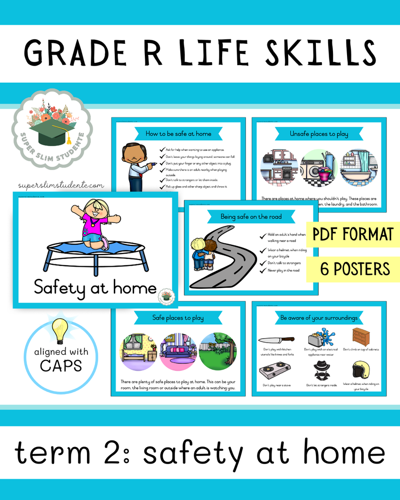 Grade R Term 2: Safety At Home [Choose Language] – Super Slim Studente