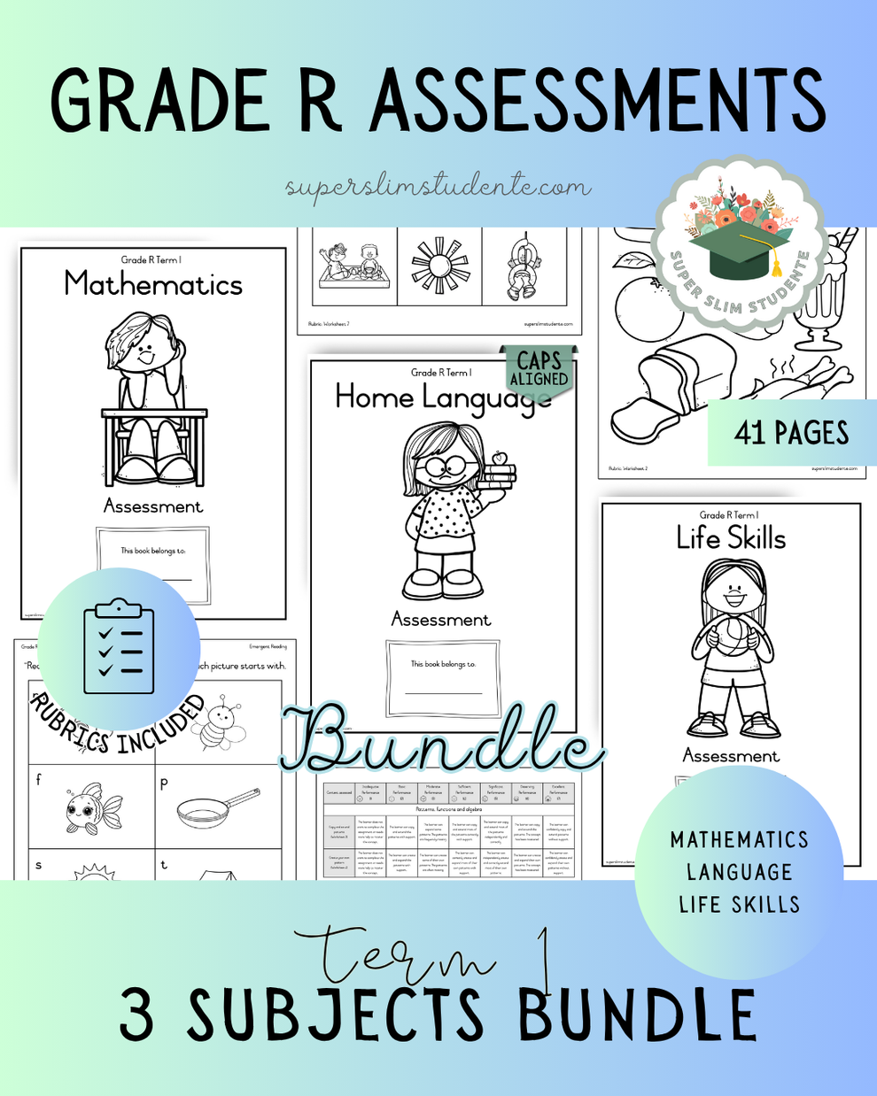 Grade R Term 1: Assessments Bundle [Choose Language] – Super Slim Studente