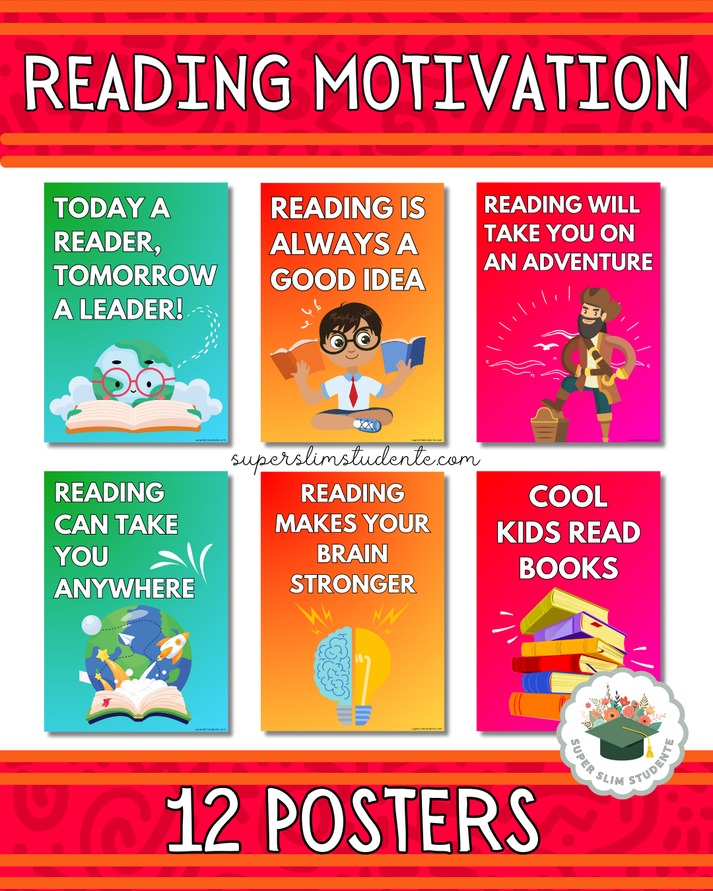 Reading Posters: Colourful [Choose Language] – Super Slim Studente