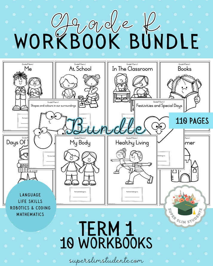 Grade R Term 1: Workbook Bundle [Choose Language] – Super Slim Studente