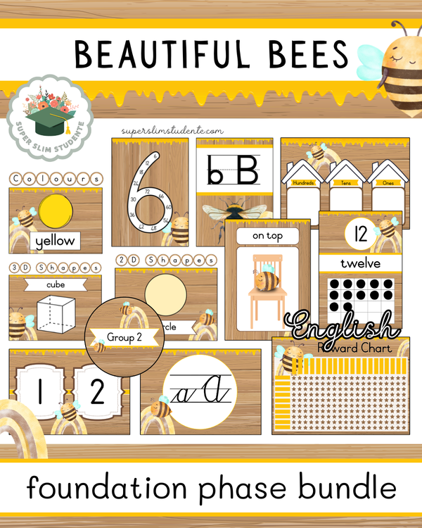 Beautiful Bees Theme / Foundation Phase Bundle [Choose Language ...