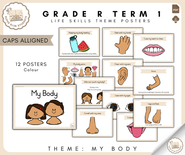 Grade R Term 1: My Body [Choose Language] – Super Slim Studente