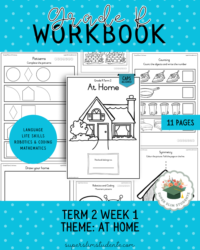 Gr. R Term 2 Workbook: At Home [Choose Language] – Super Slim Studente