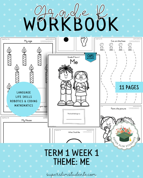 Gr. R Term 1 Workbook: Me [Choose Language] – Super Slim Studente