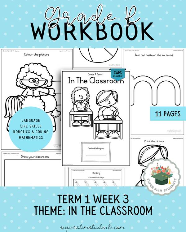 Gr. R Term 1 Workbook: In the classroom [Choose Language] – Super Slim ...