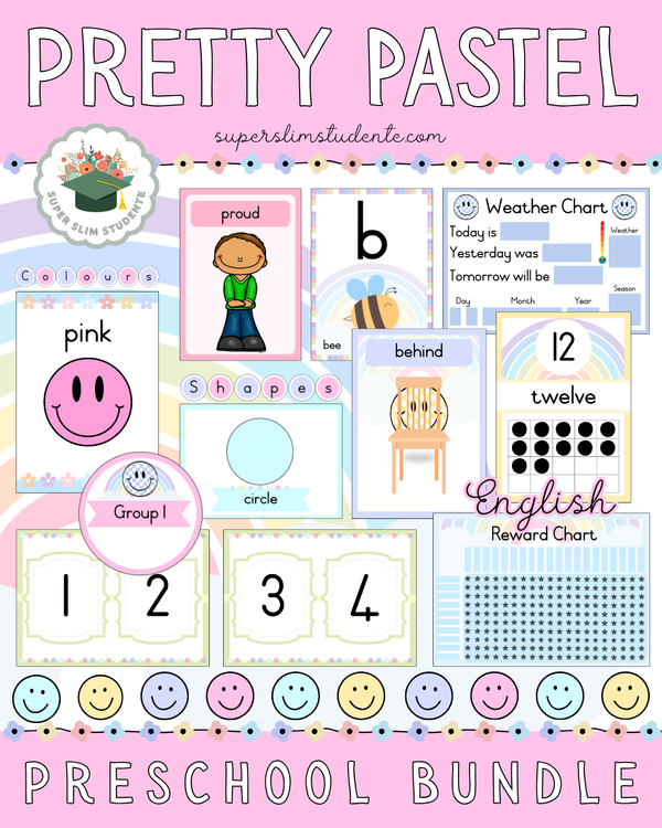 Pretty Pastel Theme / Preschool Bundle [Choose Language] – Super Slim ...