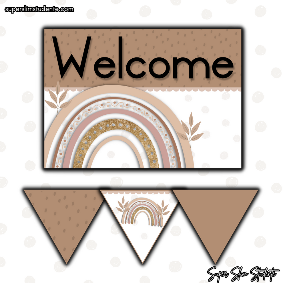 Boho Rainbow Classroom Theme (Mathematics Version) – Super Slim Studente