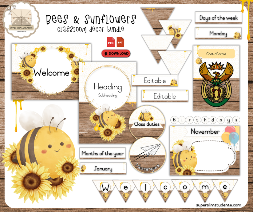 Bees and Sunflowers [Theme Bundles] – Super Slim Studente