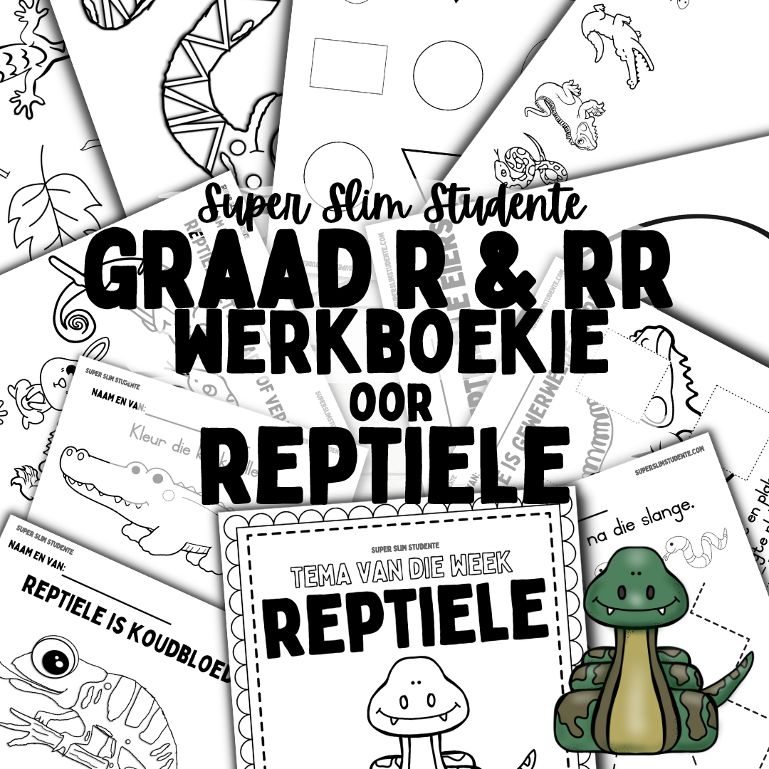 Grade R & RR Workbook: Reptiles – Super Slim Studente