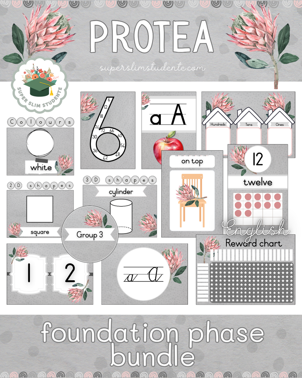 Protea Theme / Foundation Phase Bundle [Choose Language] – Super Slim Studente