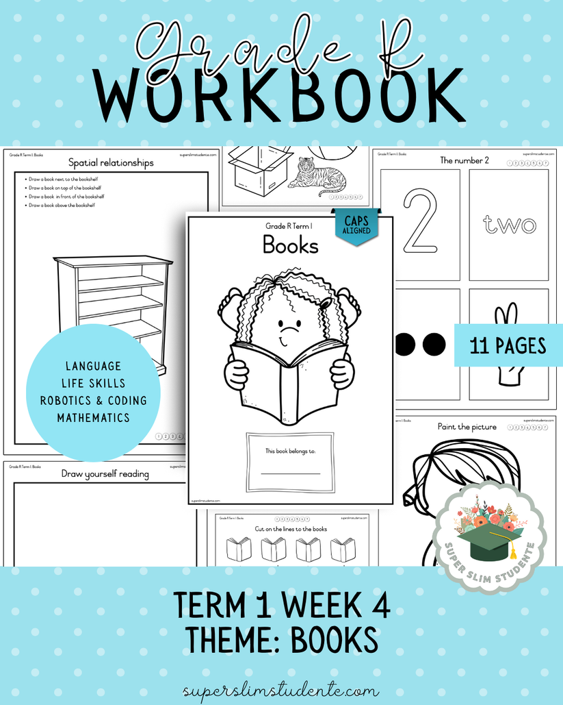 Gr. R Term 1 Workbook: Books [Choose Language] – Super Slim Studente