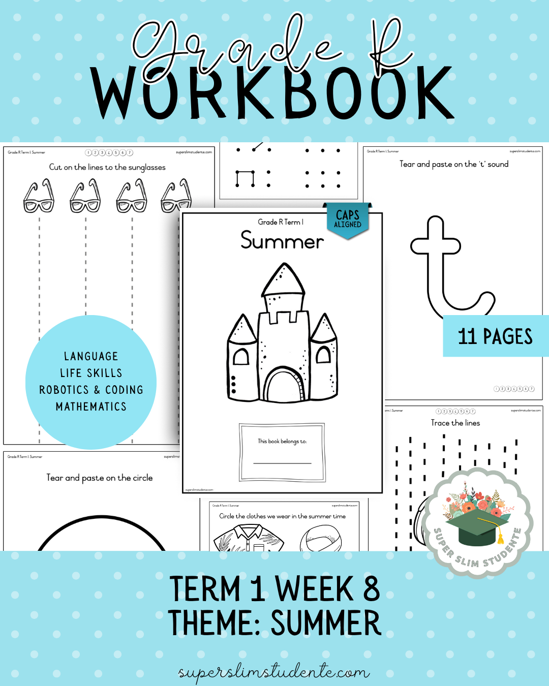Gr. R Term 1 Workbook: Summer [Choose Language] – Super Slim Studente