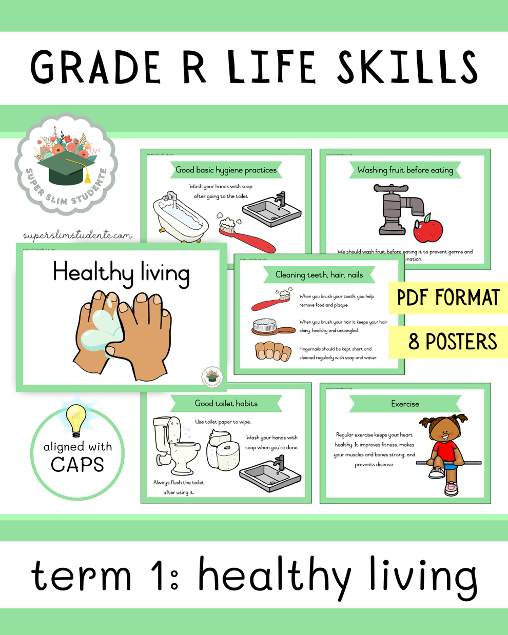 Grade R Term 1: Healthy Living [Choose Language] – Super Slim Studente