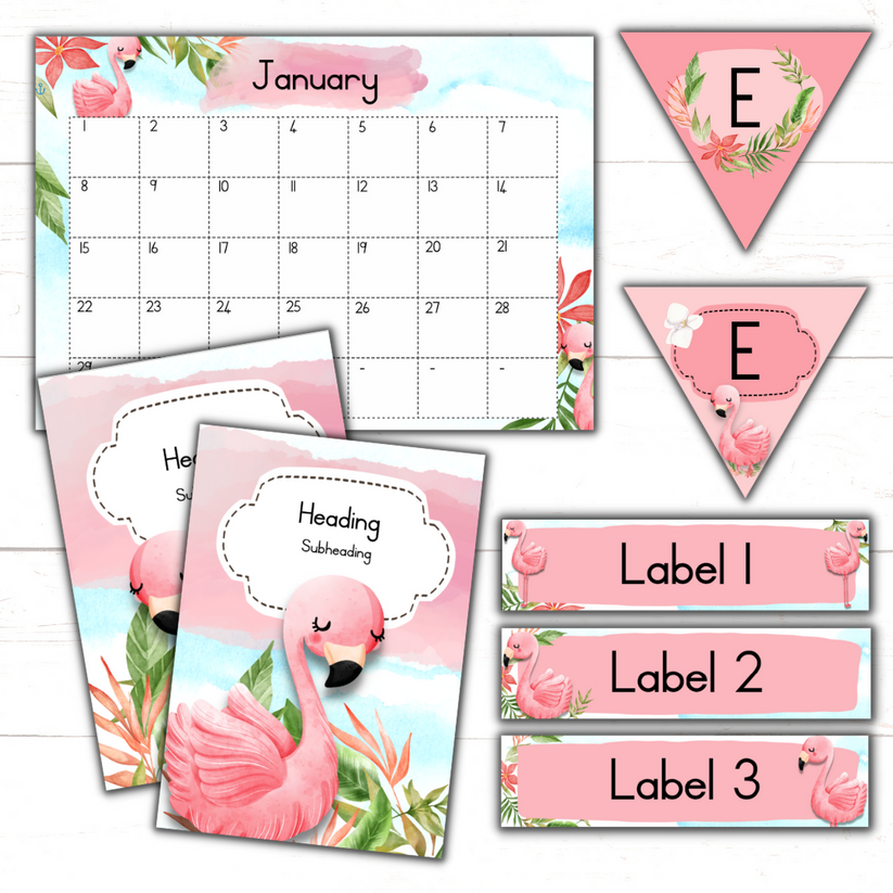Flamingo Classroom Theme (Editable Version) – Super Slim Studente