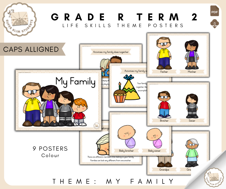 Grade R Term 2: My Family [Choose Language] – Super Slim Studente
