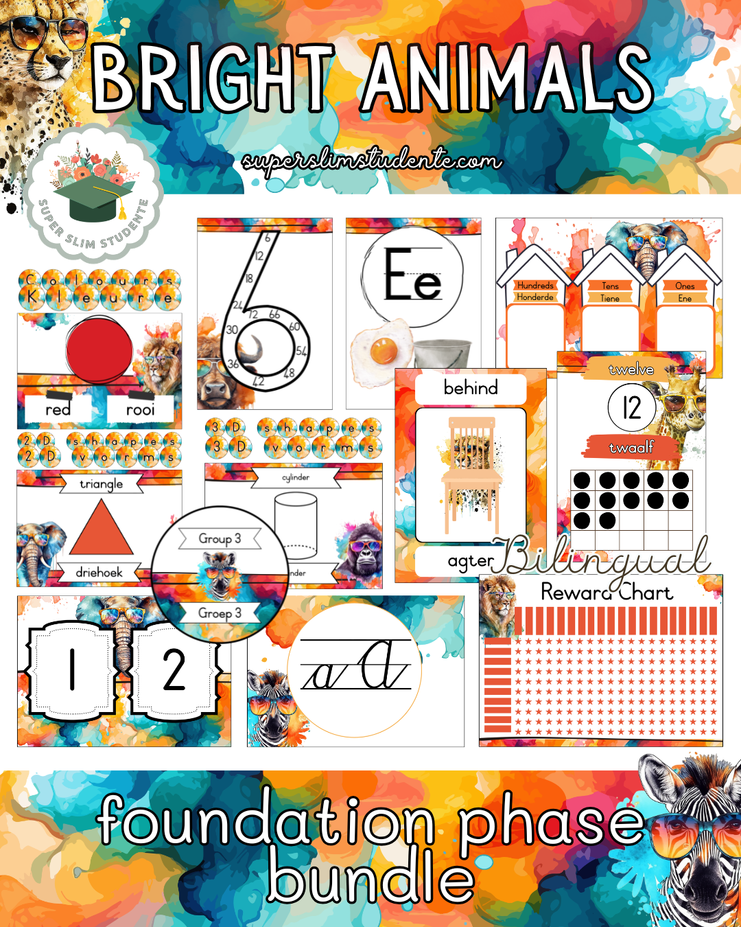 Bright Animals Theme / Foundation Phase Bundle [Bilingual] – Super Slim ...