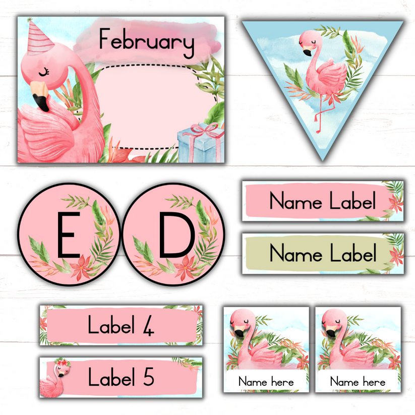 Flamingo Classroom Theme (Editable Version) – Super Slim Studente