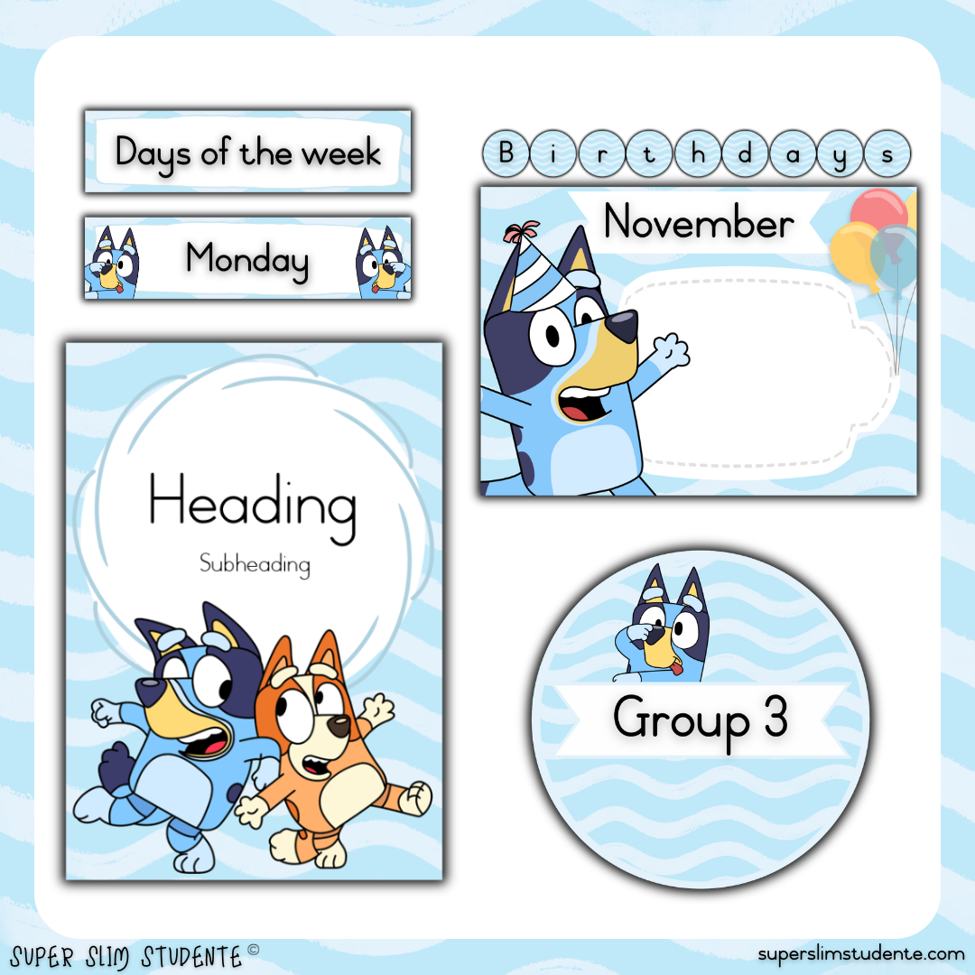 Bluey Classroom Theme (Foundation Phase) – Super Slim Studente