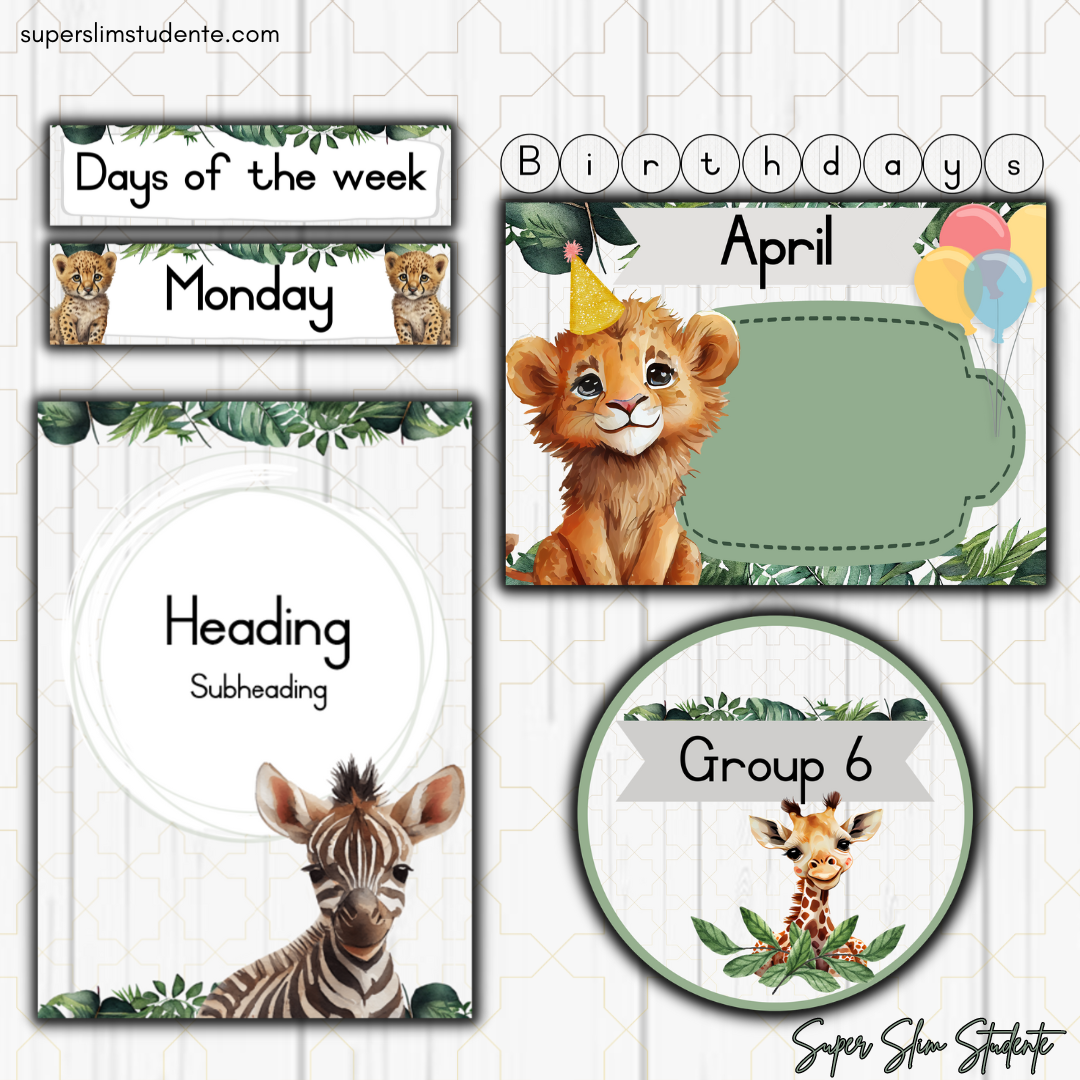 Wild Animals Classroom Theme (Foundation Phase) – Super Slim Studente