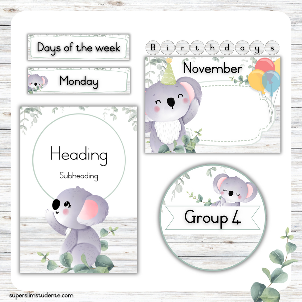 Koala Classroom Theme (Foundation Phase) – Super Slim Studente