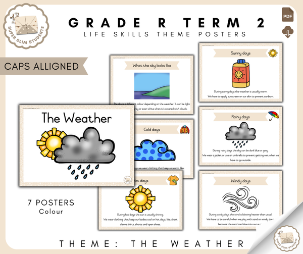 Grade R Term 2: The Weather [Choose Language] – Super Slim Studente