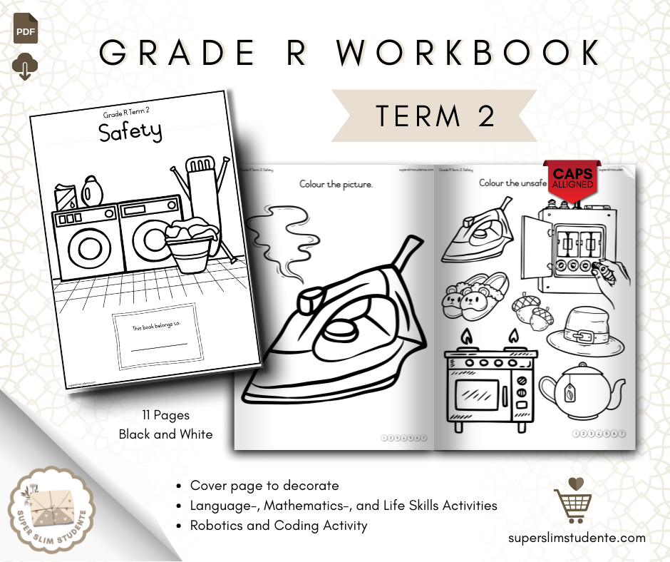 Gr. R Term 2 Workbook: Safety [Choose Language] – Super Slim Studente