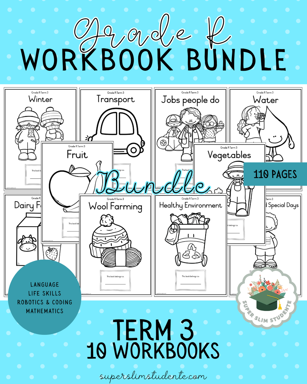 Grade R Term 3: Workbook Bundle [Choose Language] – Super Slim Studente