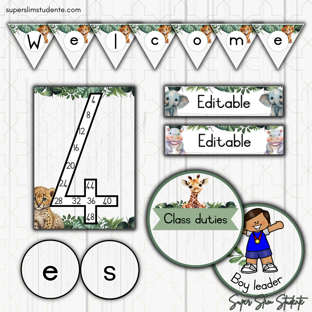 Wild Animals Classroom Theme (Foundation Phase) – Super Slim Studente