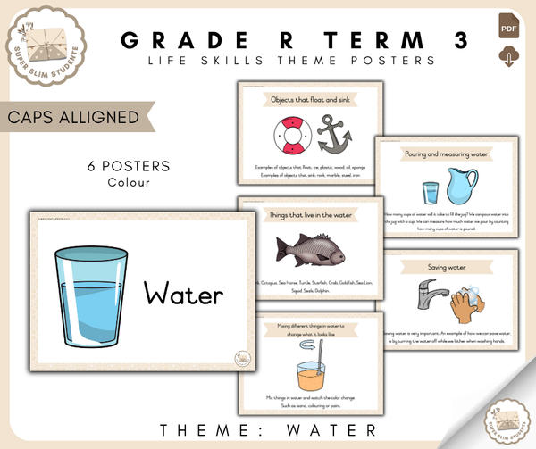 Grade R Term 3: Water [Choose Language] – Super Slim Studente