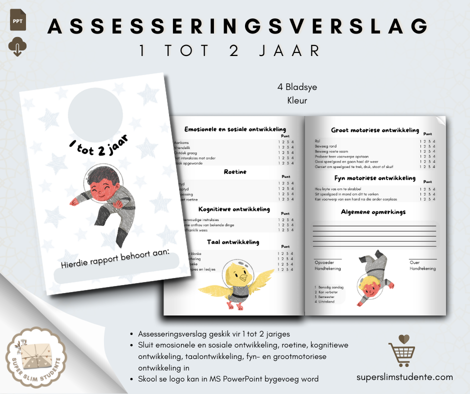 Report Card: 1 to 2 Years [Choose Language] – Super Slim Studente