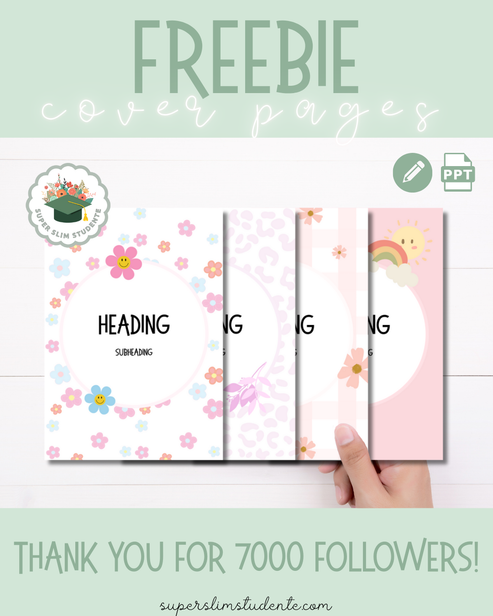 FREEBIE: Editable Cover Pages/Voorblaaie – Super Slim Studente