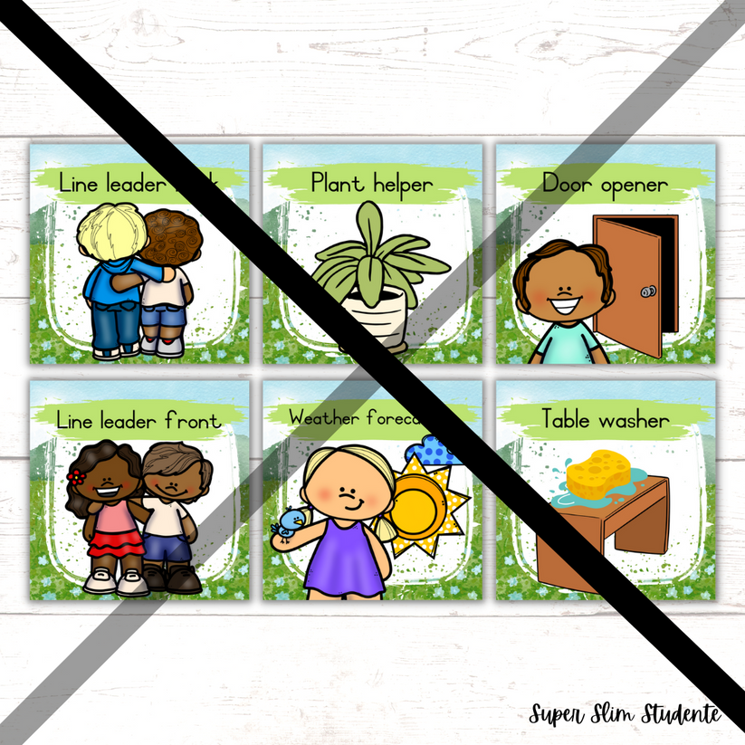 Classroom Jobs Cards – Super Slim Studente