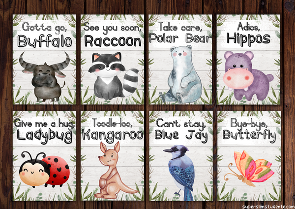 Cute Animal Greetings Posters – Super Slim Studente