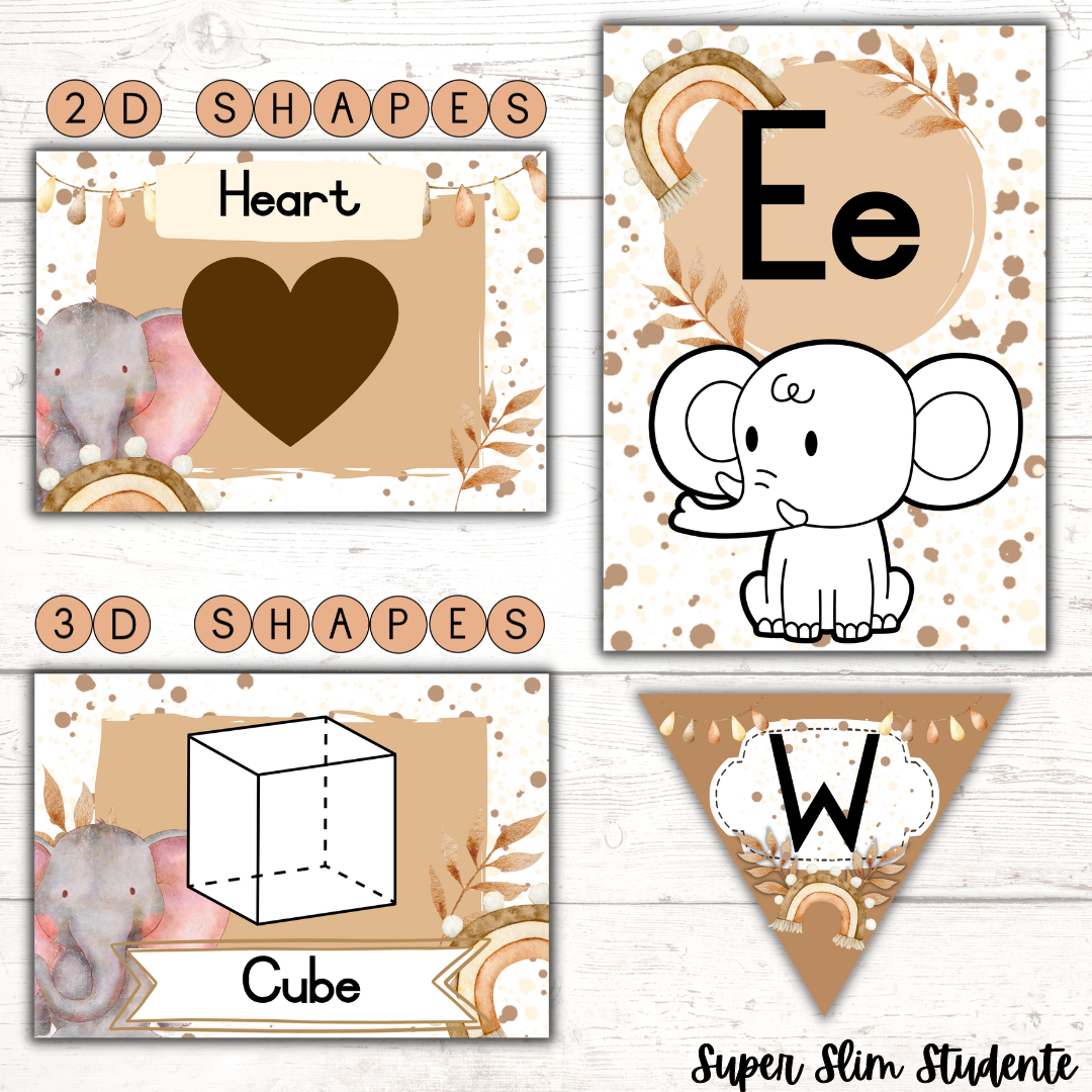 Boho Elephant Classroom Theme Version 1 (Foundation Phase) – Super Slim ...