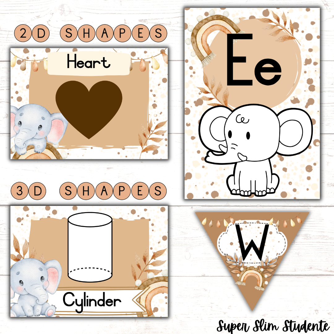 Boho Elephant Classroom Theme Version 2 (Foundation Phase) – Super Slim ...