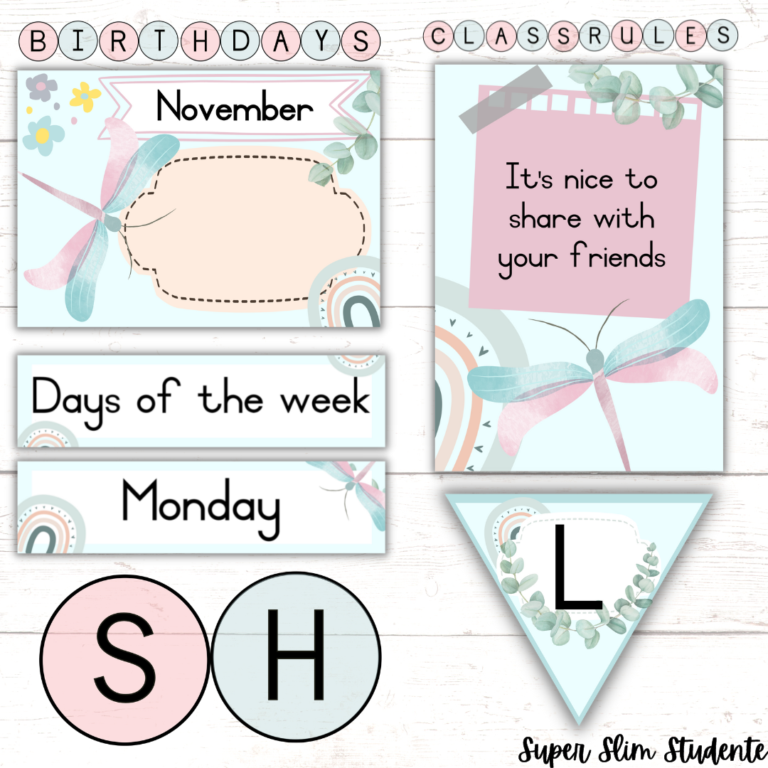 Dragonfly Classroom Theme – Super Slim Studente