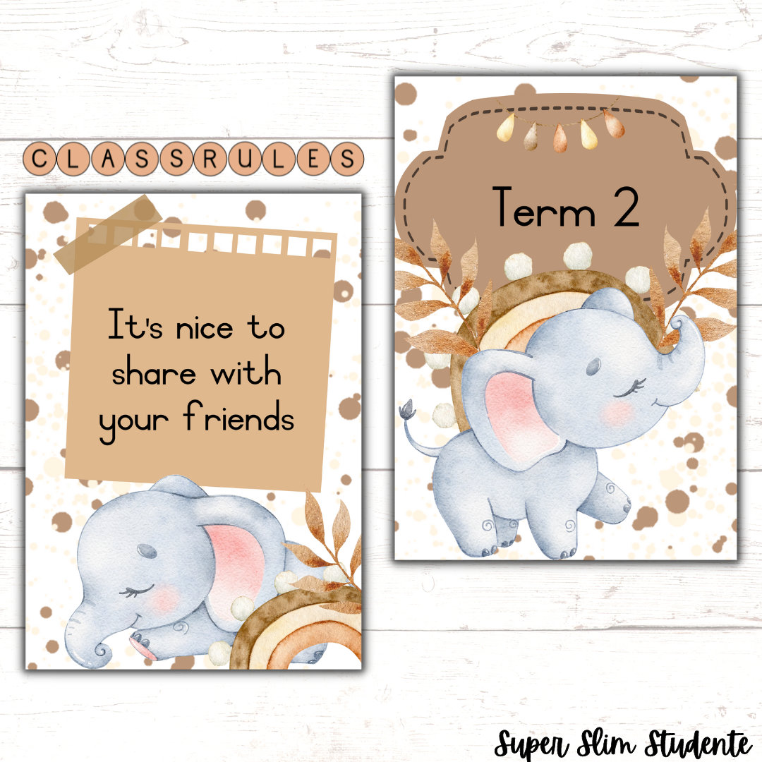 Boho Elephant Classroom Theme Version 2 (Foundation Phase) – Super Slim ...